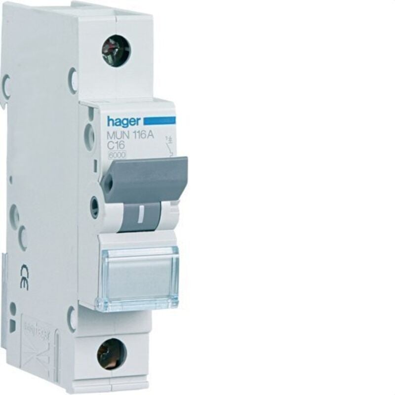 HAGER MUN116A Disjoncteur 1P 16A courbe-C 6kA