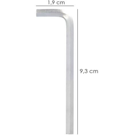 Clé Allen longue 3,0 mm en acier au chrome vanadium professionnel.