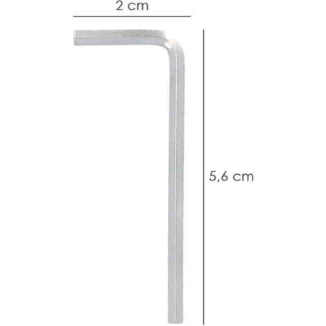Clé Allen professionnelle standard en acier au chrome vanadium 2,5 mm.