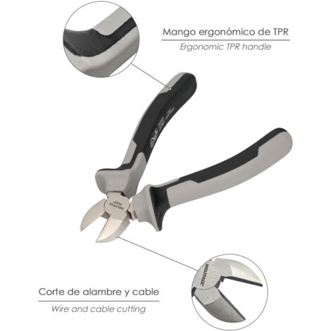 Pince coupante diagonale 150 mm. Acier au chrome-vanadium DIN-ISO 5749
