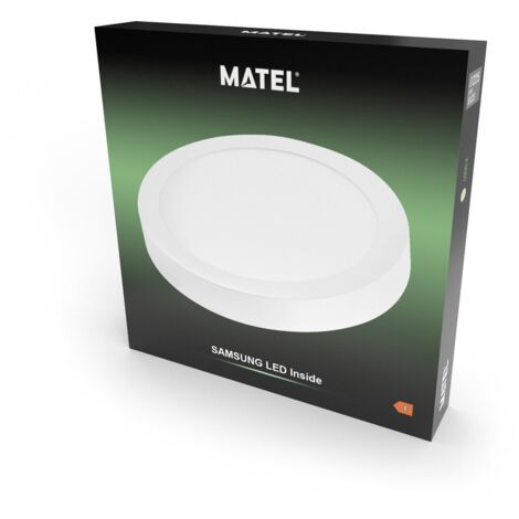 Matel LED downlight rond surface blanche 18w puce Samsung lumière neutre