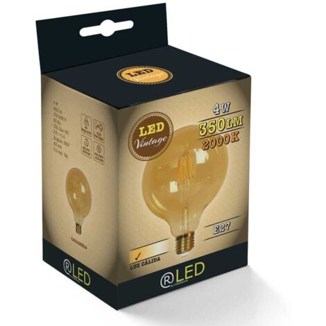 Ampoule LED G125 E27 4W 350lm 2000ºK - Caramel