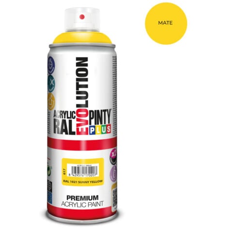 Peinture en Spray PintyPlus Evolution 520cc RAL1021 Jaune Soleil Mat