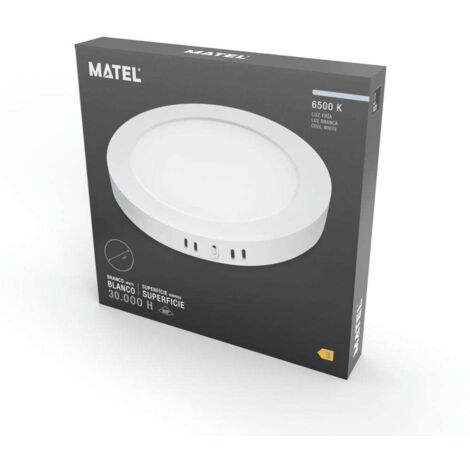 MATEL PC Downlight LED blanc surface ronde 18W froid