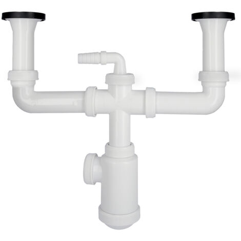 Siphon double avec valve extensible 1-1/2" avec drains Ø 70 mm. Siphon ...