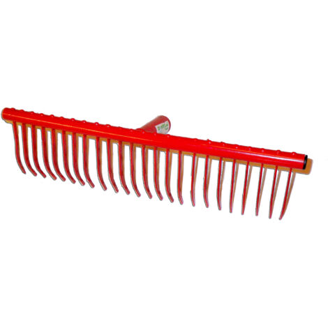 Râteau en métal rouge 24 dents 44 cm sans manche