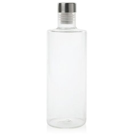Bouteille ronde en verre avec bouchon inox à vis anti-goutte Ø8x29cm (capacité 1l)