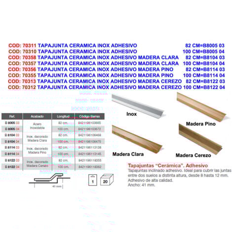 Adhésif Inox Céramique Clignotant Bois Clair 100cm BRINOX B810404