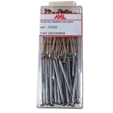 Pointes de fer AVL avec plat 35x12 mm blister à bulles de 200 g 81-A