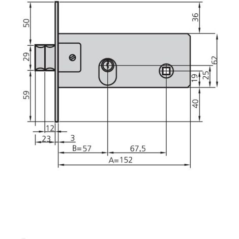 CVL Lock 1981-60/0-57 Loquet extensible en nickel avec cylindre ovale