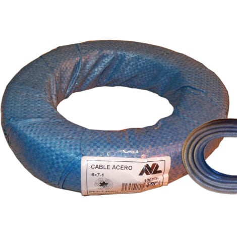 AVL Câble Acier 2 mm 6x7-1 Semi-transparent Plastifié 3,5 mm 100 m