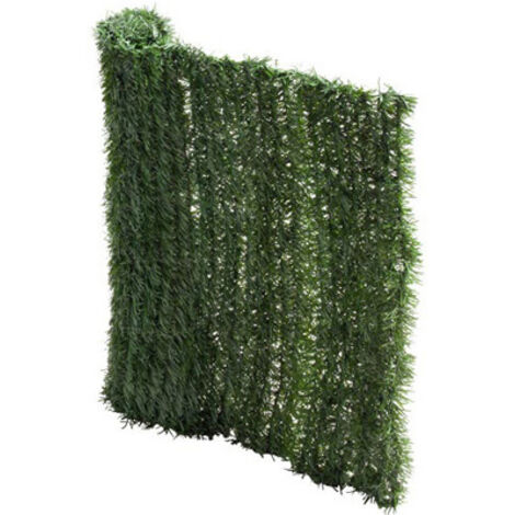 Haie verte artificielle 2x3mt 36 var/m feuille fine bicolore