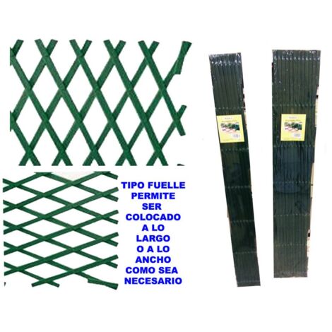 Treillis en bambou, treillis extensible en PVC, vert, 300x100 cm