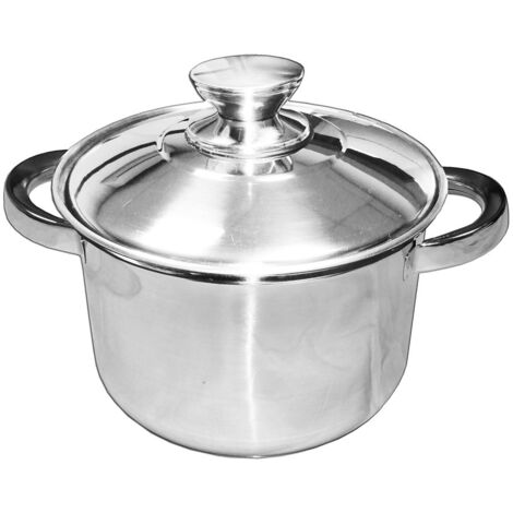 Marmite en acier inoxydable 18/8 avec couvercle 26 x 15 cm - 8,0 Lts ...