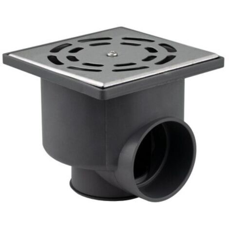 Siphon vertical et horizontal avec rosace en acier inoxydable - 104 x ...