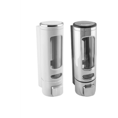 Distributeur de savon, gel désinfectant blanc/chromé 400 ml - ABS blanc ...