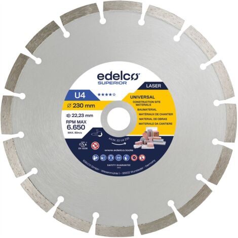 Disque diamant universel EDALCO U4 400x25 mm pour la construction et le ...