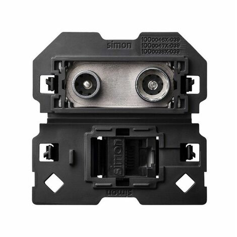 SIMON 100 - Prise finale R-TV + SAT avec RJ45 cat6 2M 10000472-039