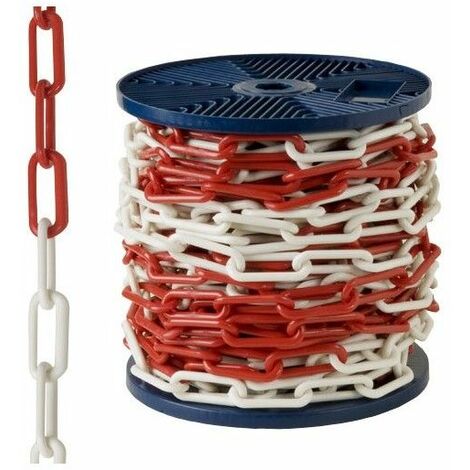 Chaîne en plastique bicolore 6 mm. Rouler 25 mètres