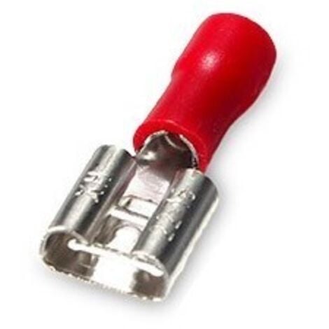 Connecteurs femelles plats isolés 5,6 / 1,5 mm rouge 50 pcs