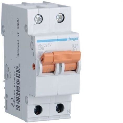 HAGER MN525V Disjoncteur MN 1P+N 25A courbe C