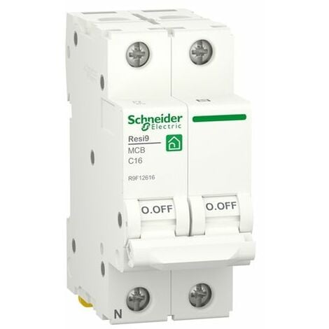 Disjoncteur RESI9 1P+N 16A courbe C 230V 6000A