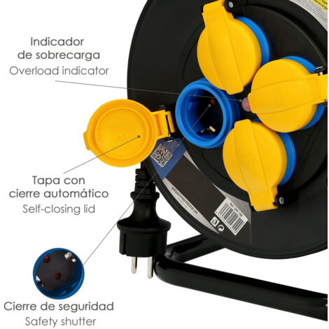 Protection IP44 industrielle extensible de 50 mètres avec couvercles