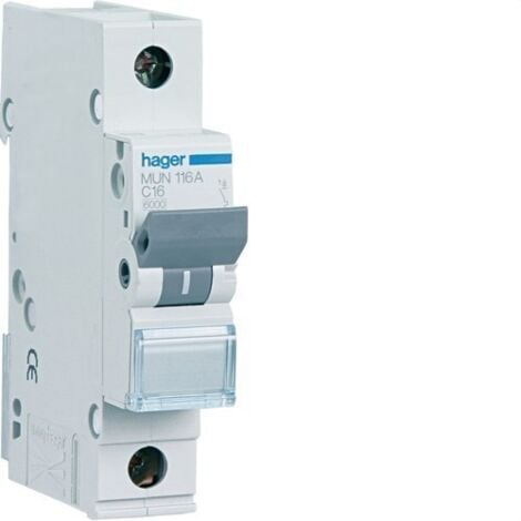 HAGER MUN116A Disjoncteur 1P 16A courbe-C 6kA