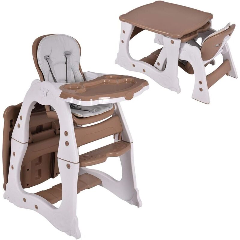 GOPLUS Chaise Haute Bébé Convertible 3 en 1- Table et Chaise Enfant ...