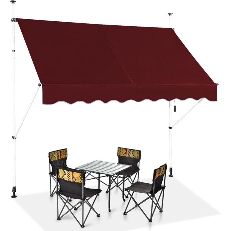 GOPLUS Store Banne Manuel Rétractable 4M Auvent Balcon ...