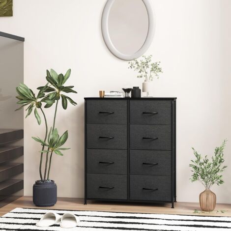 GOPLUS Commode en Tissu à 8 Tiroirs Pliables-Châssis en V Renforcé ...