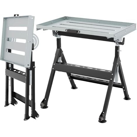 GOPLUS Table de Soudage Réglable, Plateau Inclinable et Hauteur Réglable, Table de Travail avec ...