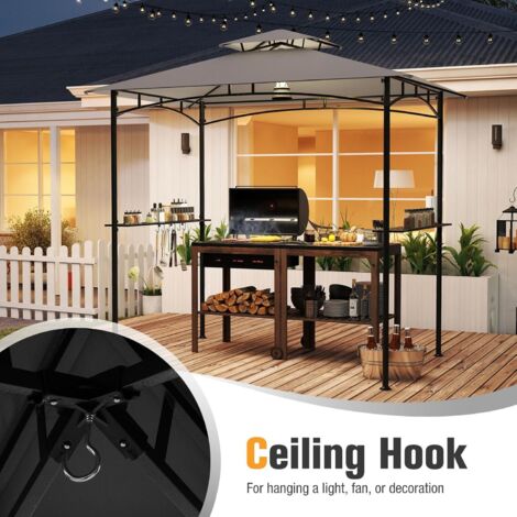 GOPLUS Abri Barbecue 242 X 150 CM, Tonnelle de Barbecue avec Toit à 2 ...