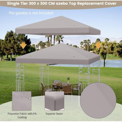 GOPLUS Toile de Rechange pour Tonnelle 3x3m, Toit de Remplacement ...