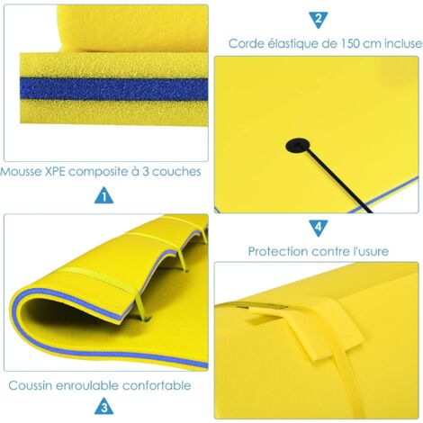 GOPLUS 270X180CM Tapis Flottant de Piscine en Mousse XPE Resistant ...