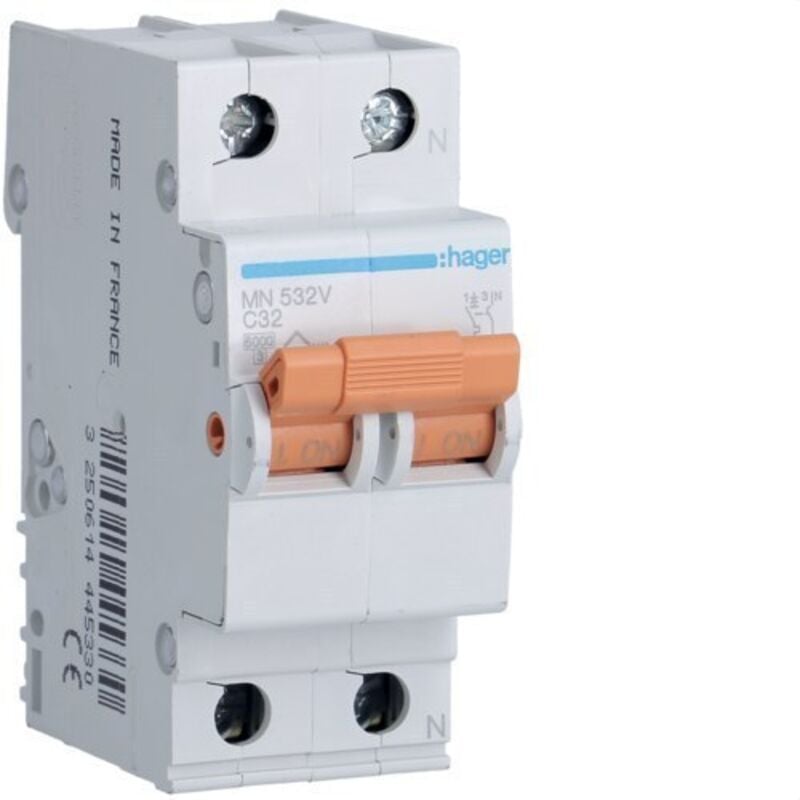 HAGER MN532V Interruttore MN 1P+N 32A curva C
