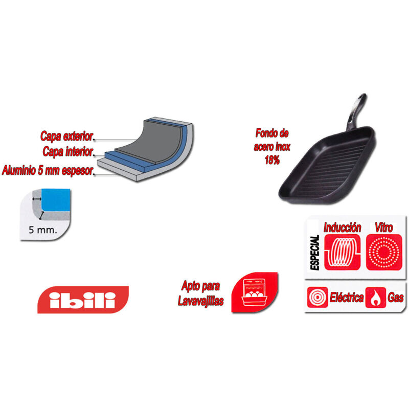 Griglia Induplus Alluminio 28x28 cm 5 mm IBILI