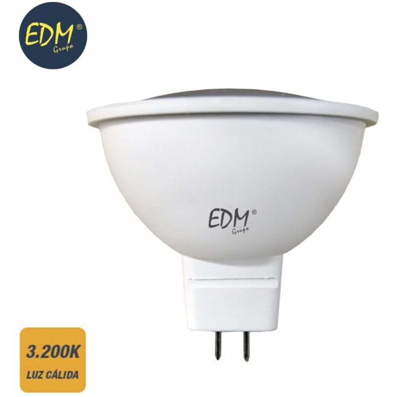 Lampadina dicroica LED mr16 gu5.3 5w 12v 450lm 3200k luce calda ø5x5cm EDM