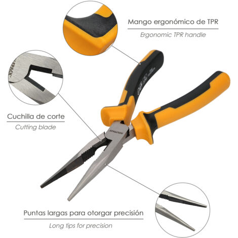 WOLFPACK LINEA PROFESSIONAL Pinze a becchi dritti 200 mm. Pinze a ...
