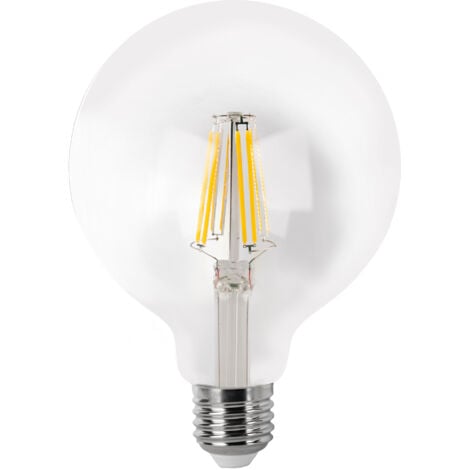 Lampadina globo LED filamento matel e27 g95 4w fredda trasparente