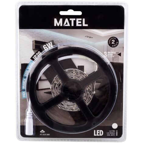 Matel striscia led 12v 3 metri ip20 6w freddo