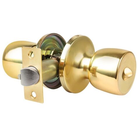 Pomello per porta con serratura tubolare d'ingresso in ottone lucido