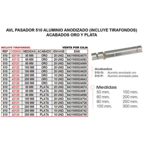 AVL 510 Perno in alluminio 60 mm Argento
