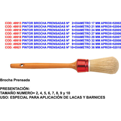 Pennello pressato da pittore n. 4 diametro 21 mm circa 52004