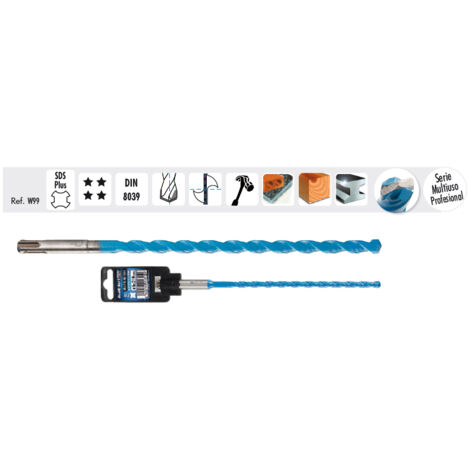 Punta da trapano SDS Plus Pro per tutti i materiali 12x260 Blue Master