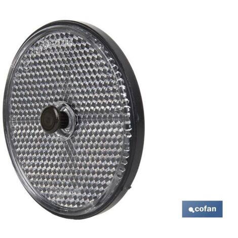 Riflettore tondo con vite da fissare su veicoli Ø60mm in PMMA bianco