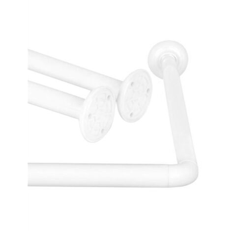 Barra per vasca curva a 90° - 90 x 90 cm, facile installazione, bianco ...