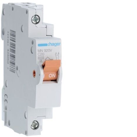 HAGER MN920V Interruttore MN 1P+N 20A curva C