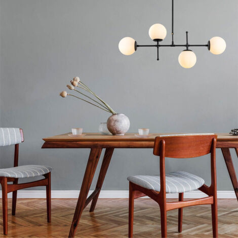 Lampada da soffitto lineare nera a 4 luci modello 30