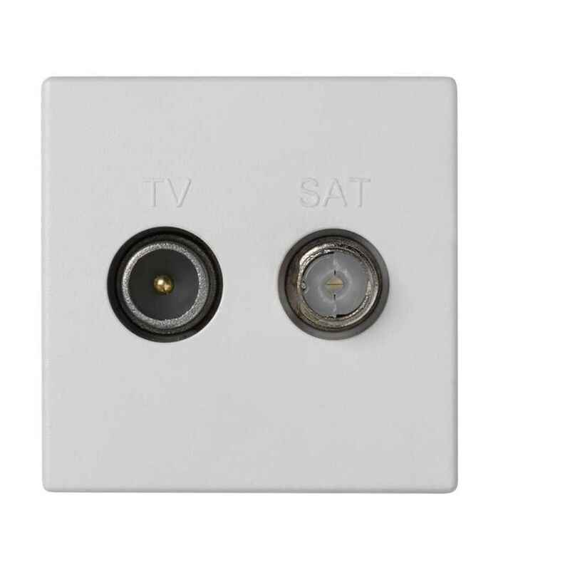 K45 Platte mit Buchse TV + SAT Buchse CEI schneeweiß SIMON K130A / 9
